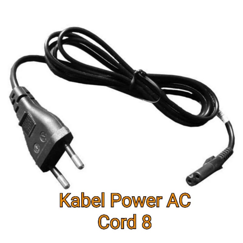 Jual Kabel Power AC listrik Lobang 2 Cord angka 8 Tebal bagus | Shopee ...