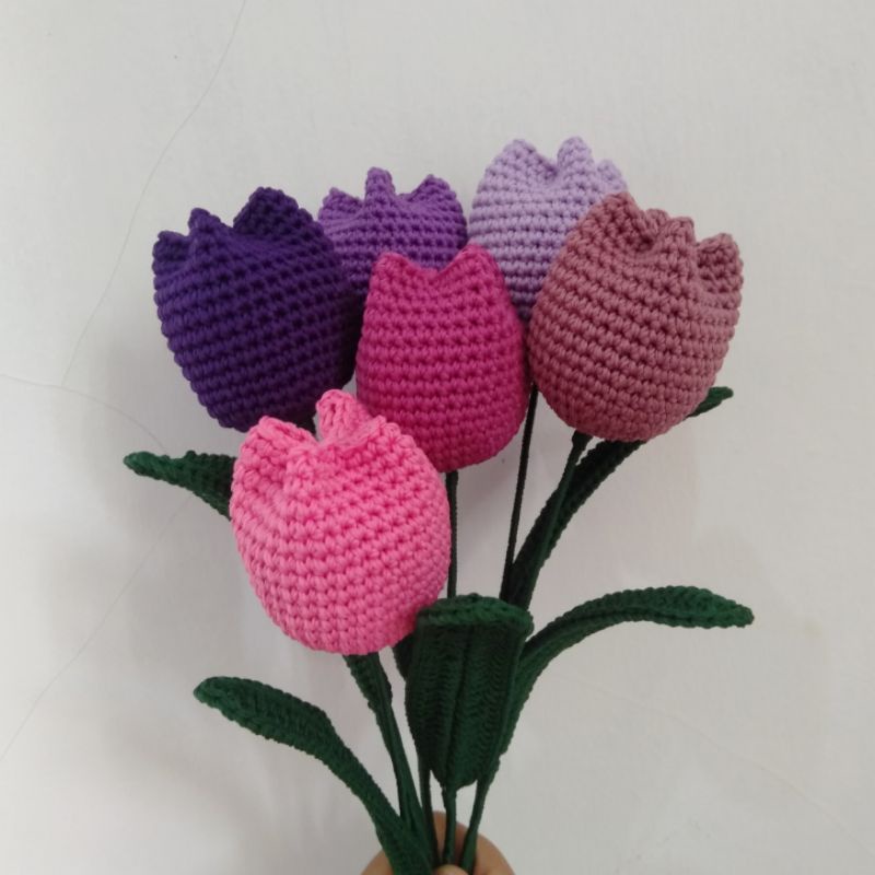 Jual Bunga rajut tulip|crochet flower| bouquet bunga| bunga|gift ...