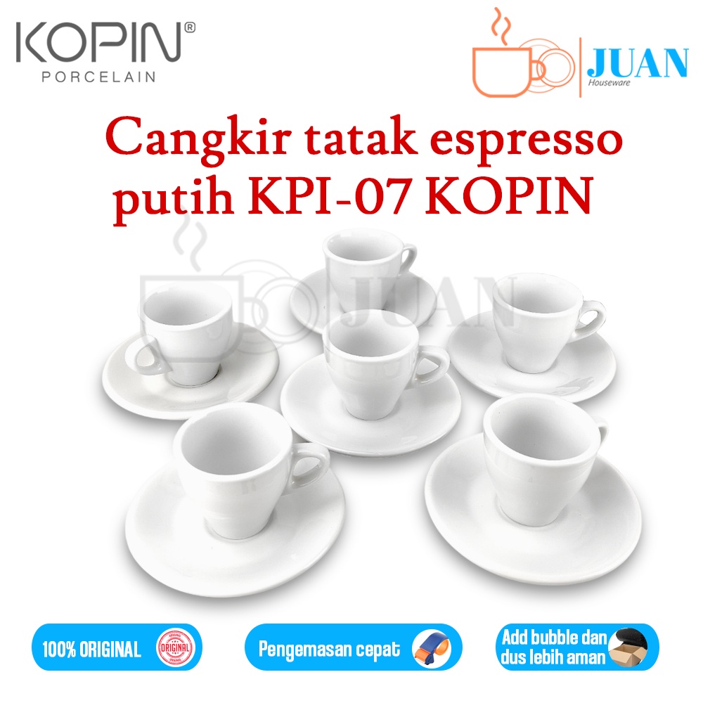 Jual KOPIN Cangkir set espresso 90ml gelas kopi porcelain KPI-07 PUTIH ...