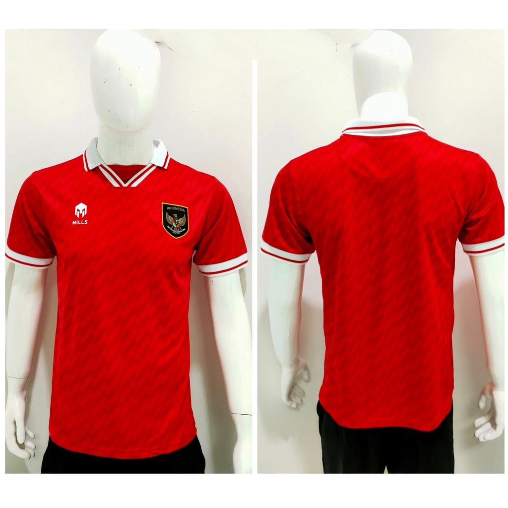 Jual KAOS JERSEY TIMNAS INDONESIA HOME BERKERAH | Shopee Indonesia