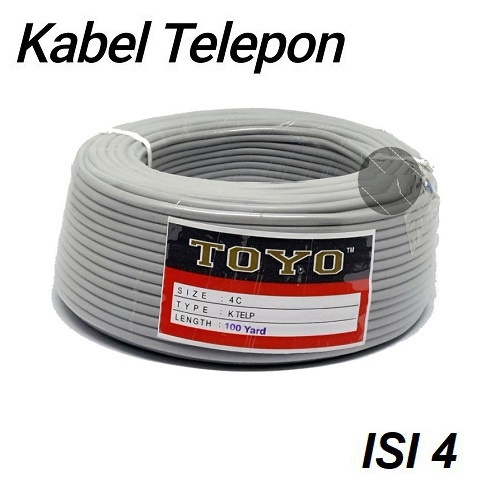 Jual Kabel Telepon 4C / PVC 4 pair isi 100 yard Roset / RJ-11 Isi 4 ...