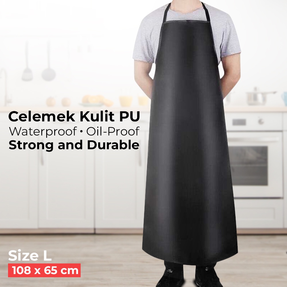 Jual Celemek apron PVC Kulit sintesis Anti Air Anti Minyak Chef ...