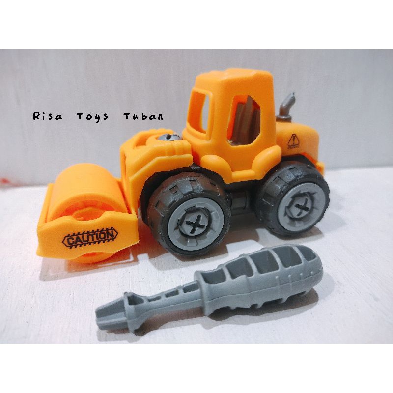 Jual Mainan mobil kontruksi edukasi + Obeng /mainan bongkar pasang alat ...