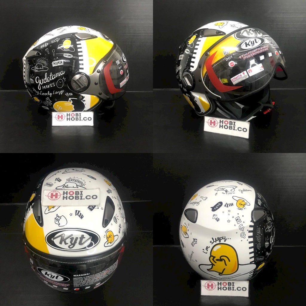 Jual HELM KYT ELSICO MOTIF SERI 5 BLACK MATT RED BOGO RETRO HELM KYT ...