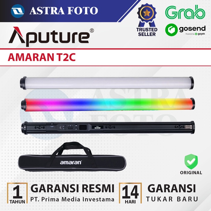 Jual Aputure Amaran T2c RGBWW LED Tube Light + Battery Grip- T2 C Lampu ...
