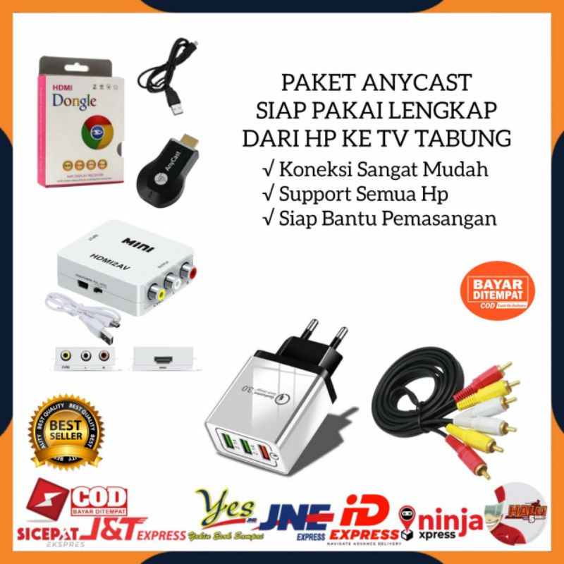 Jual [COD] PAKET LENGKAP ANYCASH DONGEL MIRRORING HP KE TV TABUNG ...