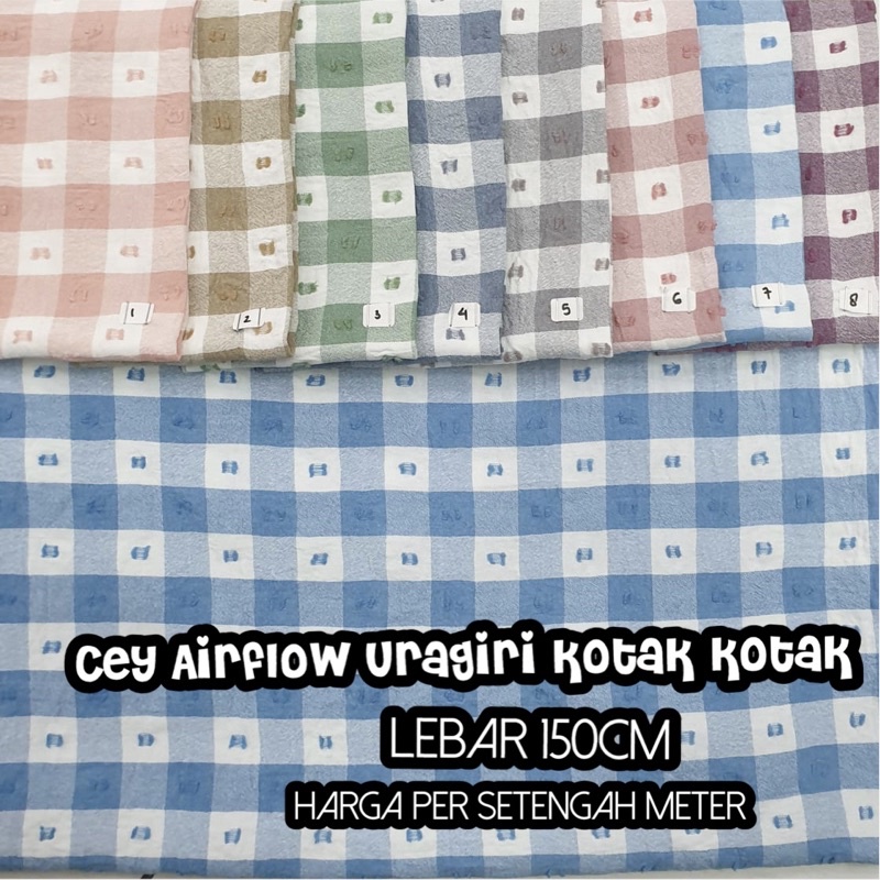 Jual Kain Uragiri Cey Air Flow Motif Kotak Kotak | Shopee Indonesia
