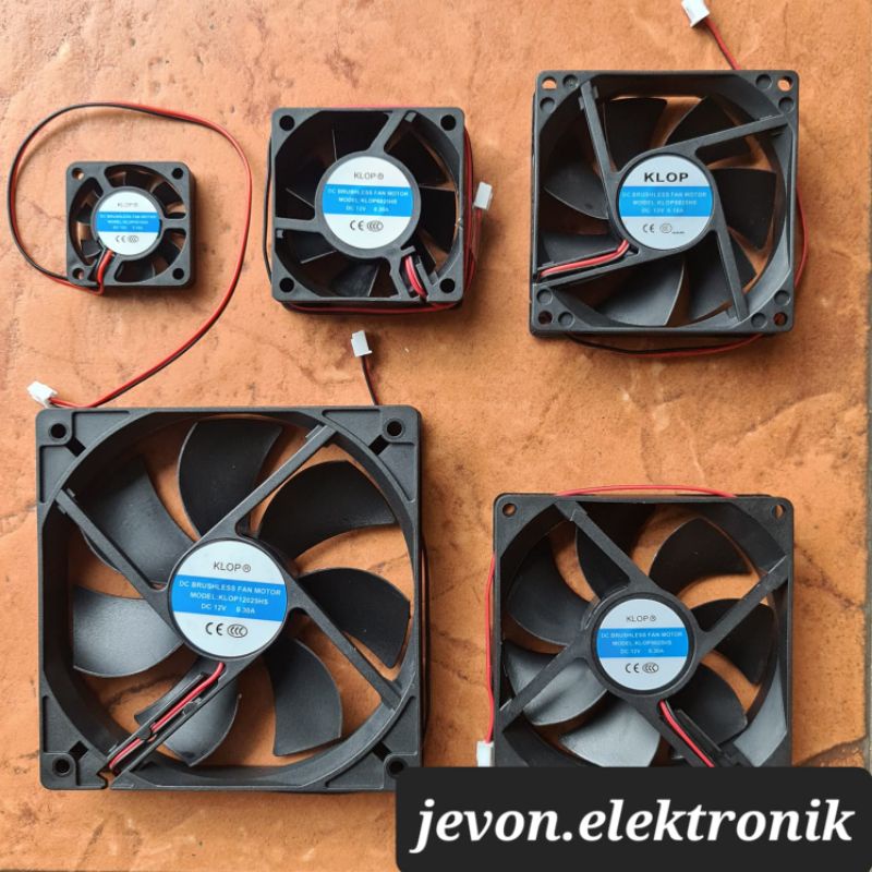 Jual Klop Brushless Fan DC 4x4 5x5 6x6 8x8 9x9 12x12 cm 12V Motor Kipas ...
