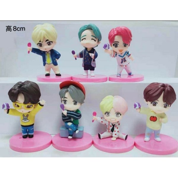 Jual Vk0375 Miniatur Bts Bt21 Kpop Boy Band Korea Jungkook Jimin Jon Jhope Suga V Tiny Tan Bts ...