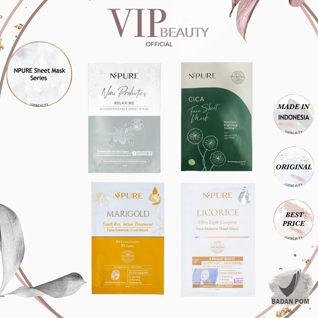 Jual NPURE Sheet Mask - Centella Asiatica | Noni Probiotic Relax Me ...