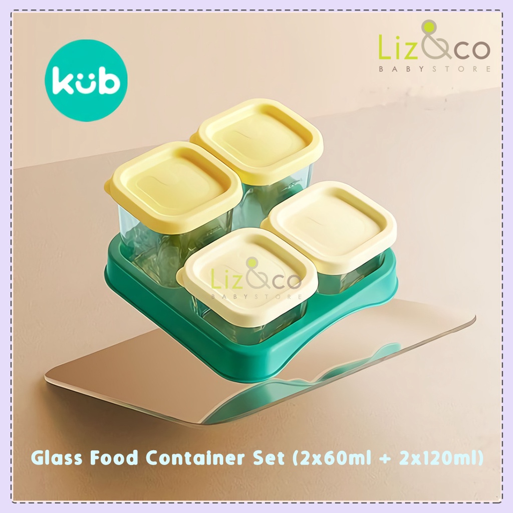 Jual KUB Glass Food Container Set (2x60ml + 2x120ml) | Shopee Indonesia