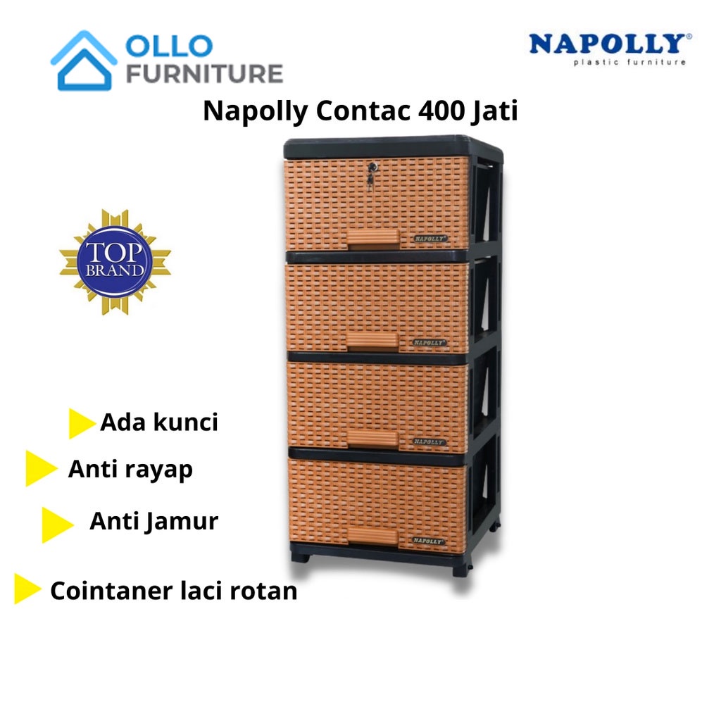 Jual Lemari Plastik 4 Susun Napolly Contac 400 Jati Lemari Pakaian ...