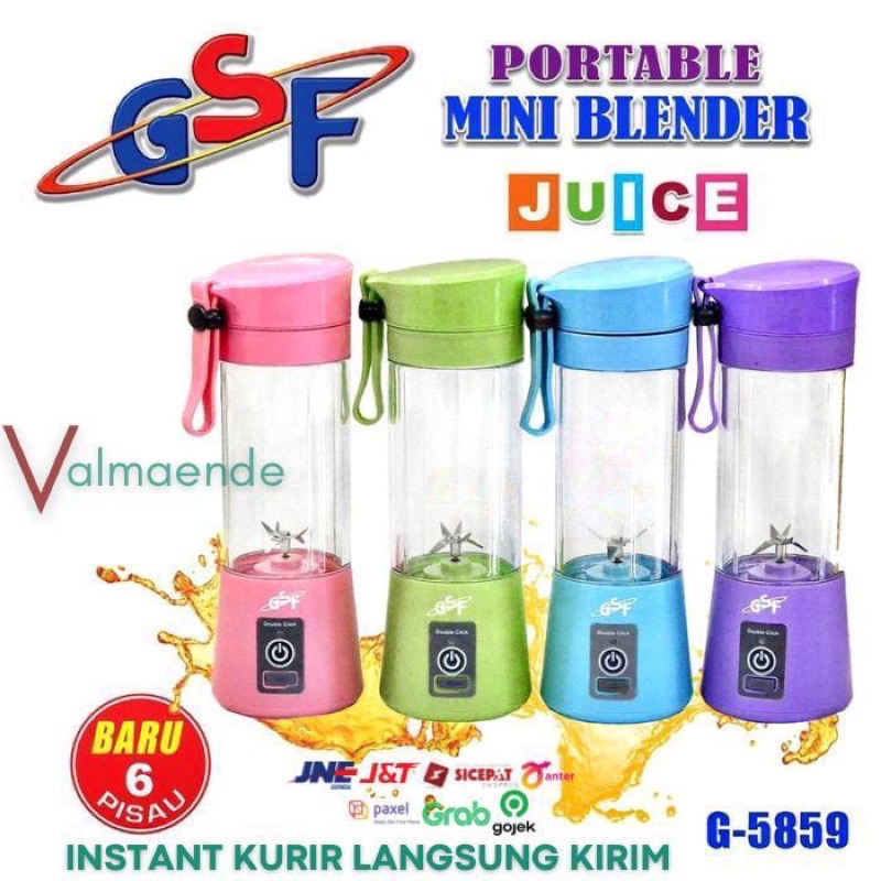 Jual Mini Blender Serbaguna Juicer Portable GSF 5859 USB Charger Blender Buah Serbaguna | Shopee ...