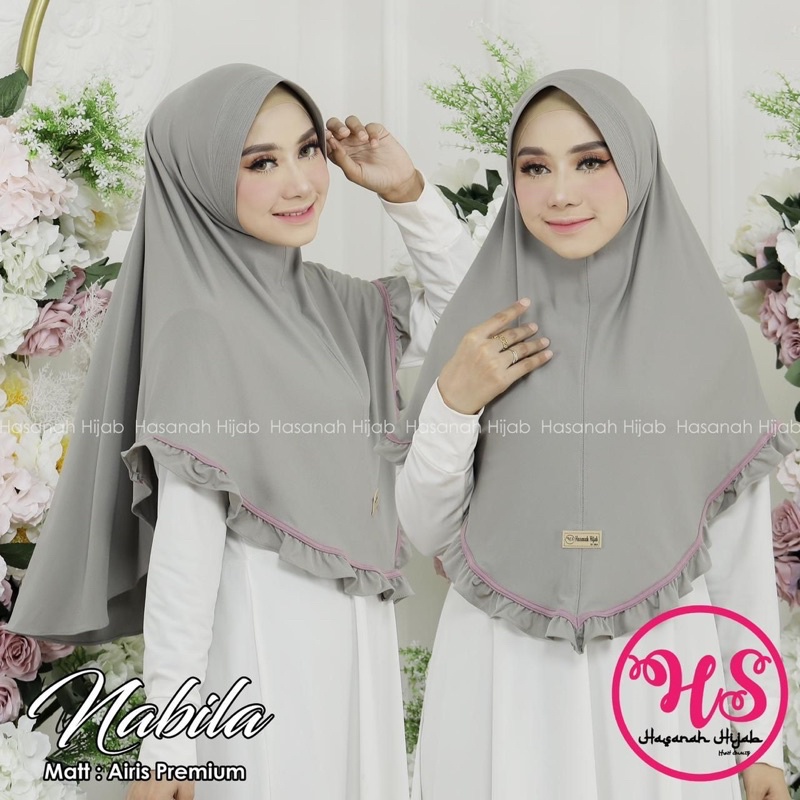Jual NABILA ORI Hasanah Hijab Instan Jersey Airis Premium Kerudung Bergo Pad Lish Rempel Jilbab ...