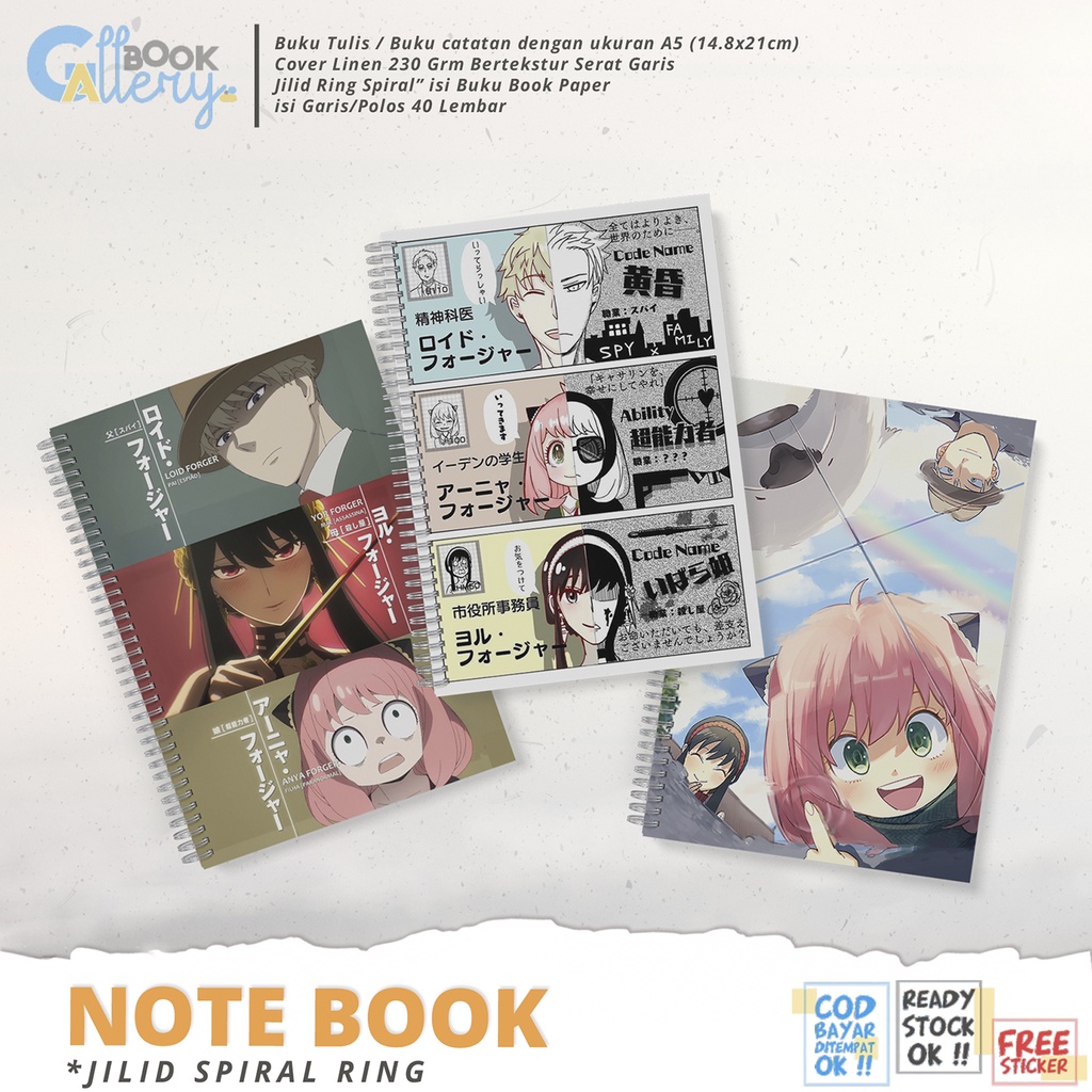 Jual [SP] Buku Tulis / Buku Catatan / Note book Anime SPY x FAMILY ...