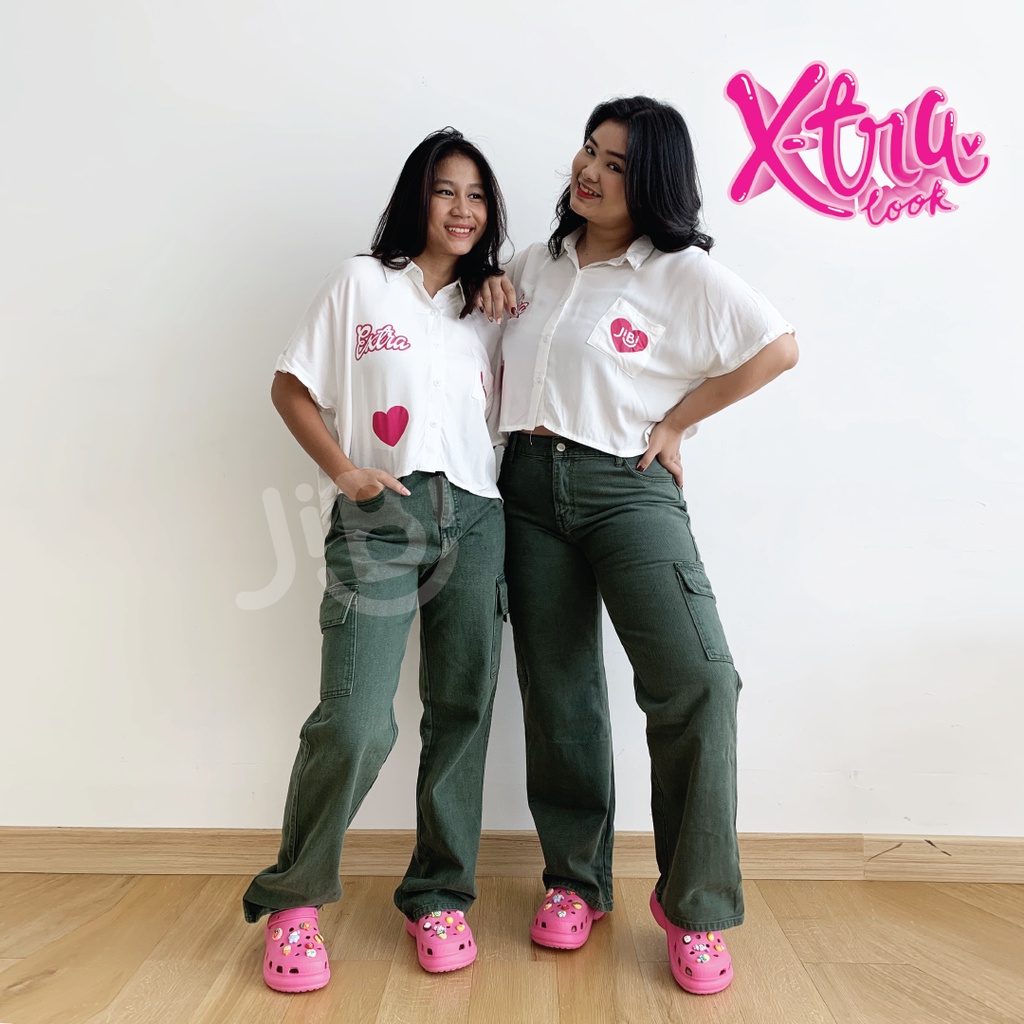 Jual JIBI - Invincible Cargo Jeans - Army- Kulot Jeans | Shopee Indonesia