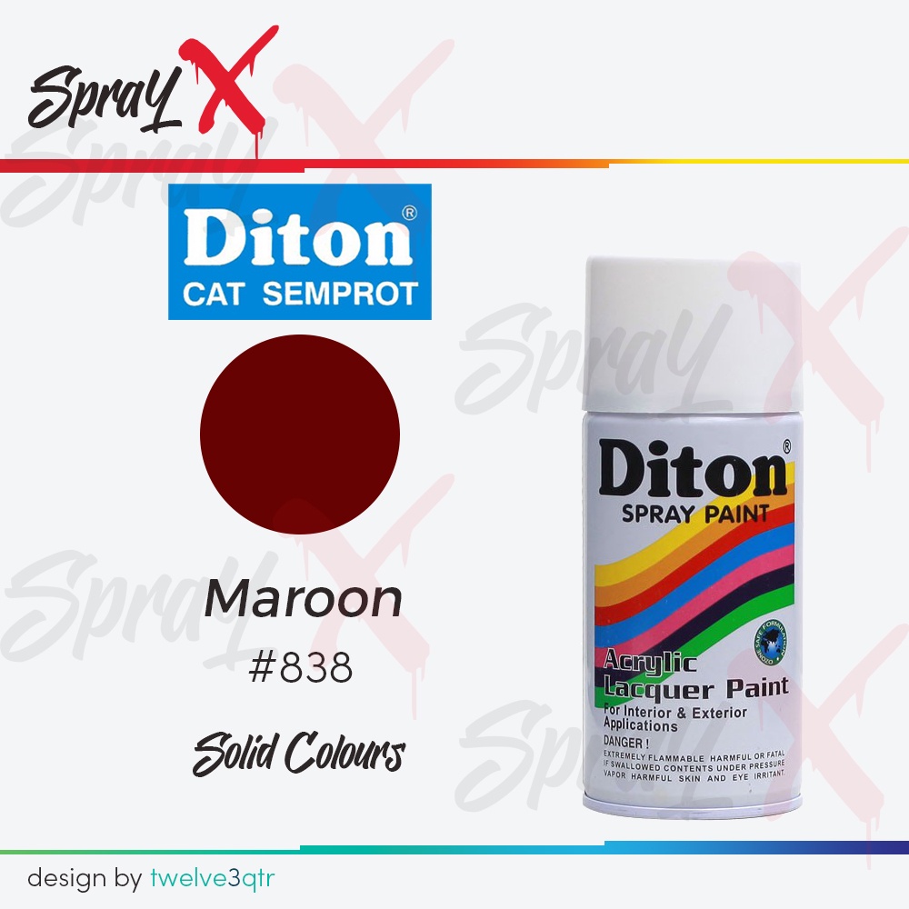 Jual DITON SOLID MAROON 838 / MERAH MARON #838 300ML - SPRAY PAINT ...