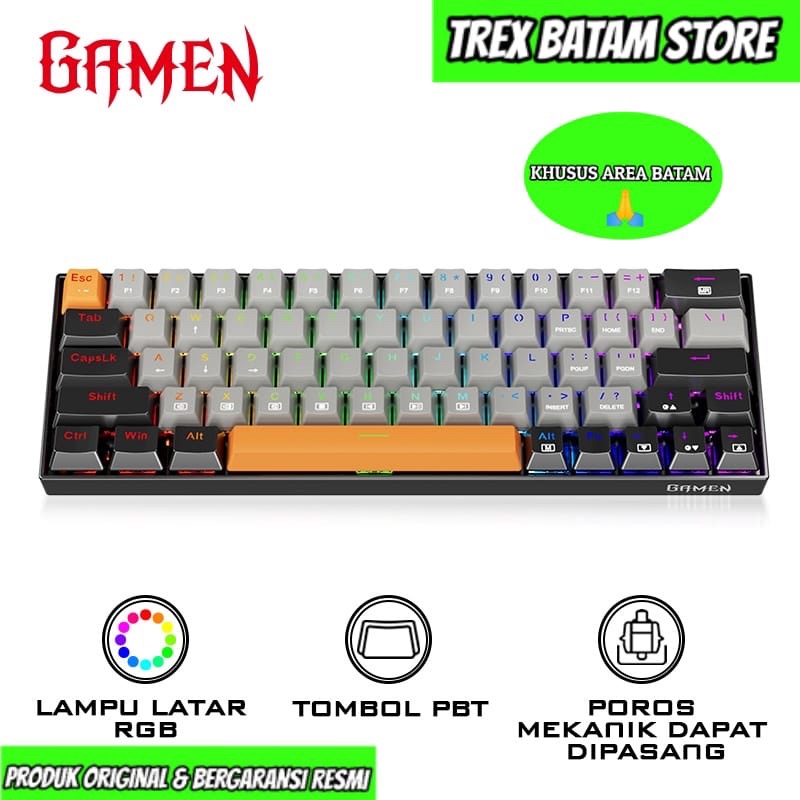 Jual GAMEN TITAN III MECHANICAL SWITCH BLUE GAMING KEYBOARD WIRED RGB ...