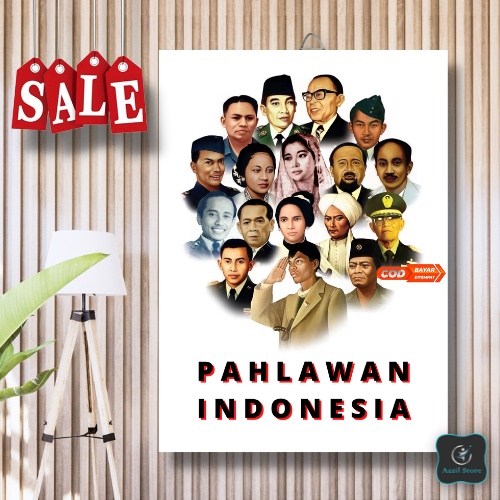 Jual Hiasan dinding poster Pahlawan Nasional Indonesia plus bingkai ...
