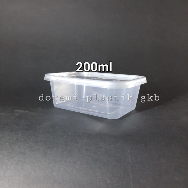 Jual [ 25 PCS ] thinwall kotak REC 200ml / kotak makan plastik kecil 200ml pudding salad wadah ...