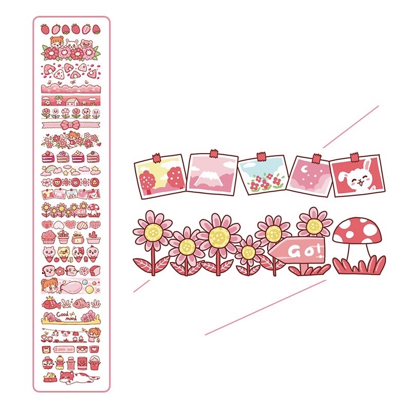 Jual 1 lembar stiker panjang karakter motif lucu warna warni murah buah ...