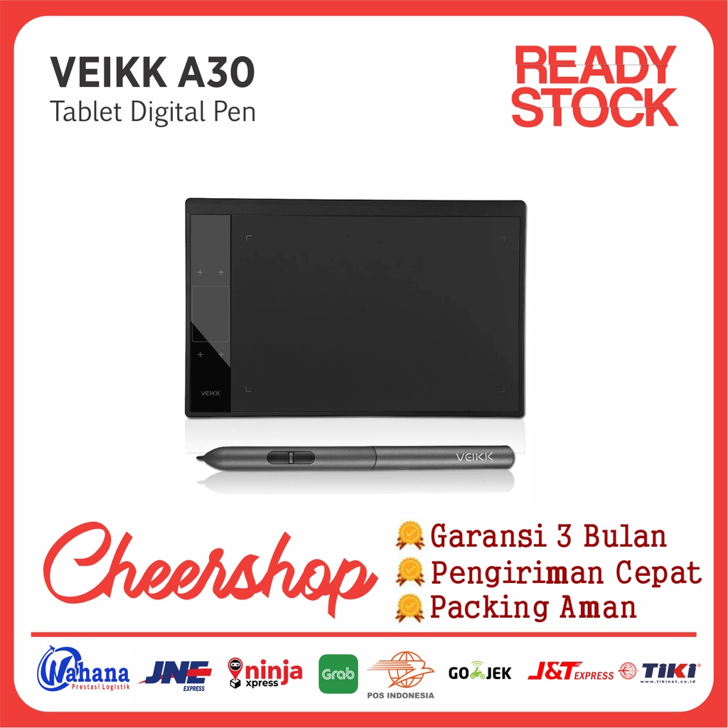 Jual VEIKK A30 Digital Graphic Drawing Tablet 10x6 inches 250 RPS ...