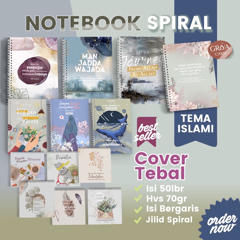 Jual NOTEBOOK SERI MOTIVASI ISLAM | NOTEBOOK CATATAN SPIRAL AESTHETIC ...