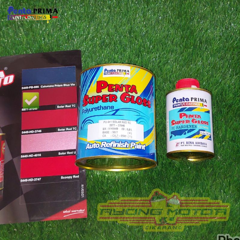 Jual Cat Penta Super Gloss/Cat PU 4:1 Solar Red TC 37046 1L/Set Merah ...