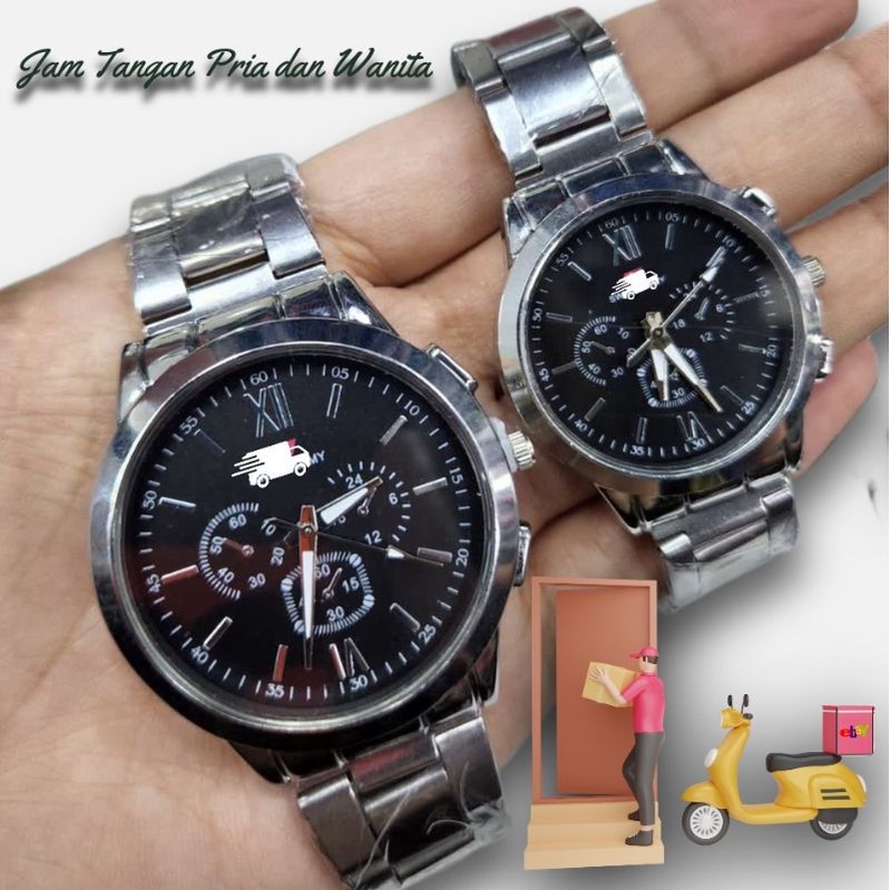 Jual JAM TANGAN PASANGAN PRIA DAN WANITA RANTAI STAINLESS STEEL | Shopee Indonesia