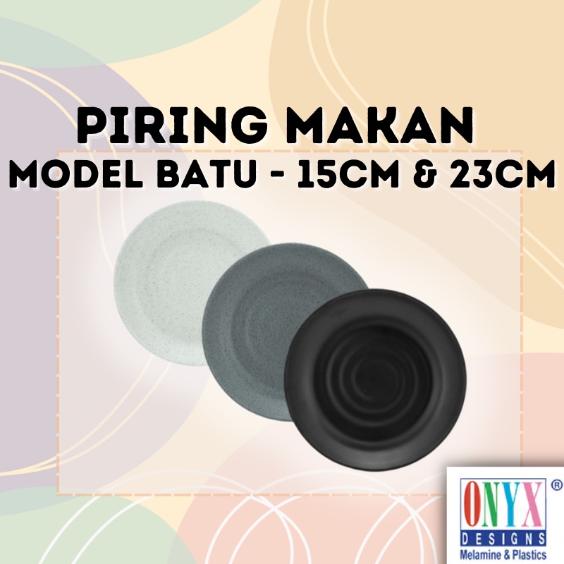 Jual Piring Makan Motif Batu 23cm dan 15cm - Piring Cosmic - Melamin ...