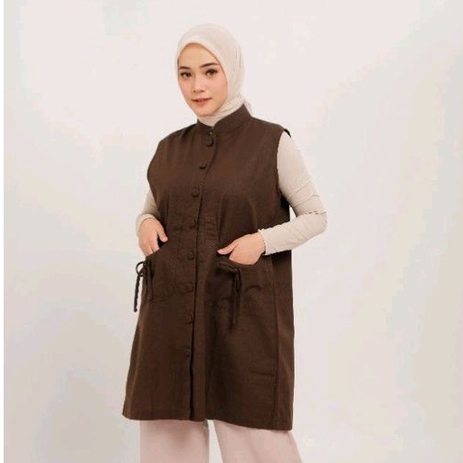 Jual Outer Wanita Kekinian//Rompi Panjang Tanpa Lengan//ROMPI ARMY ...