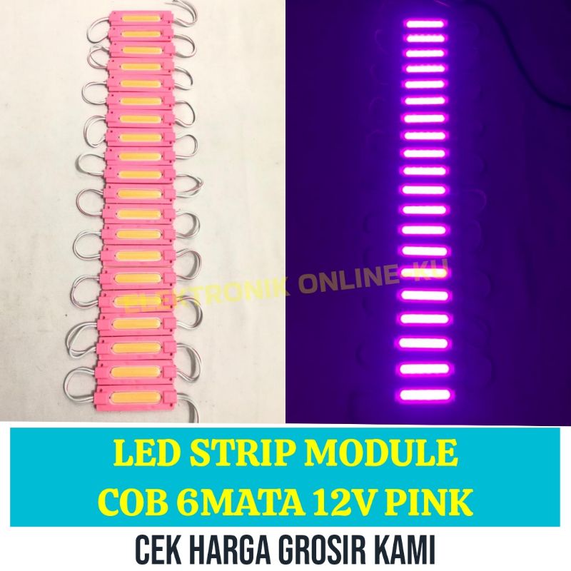 Jual LAMPU LED STRIP MODULE COB 6MATA PINK 12VOLT | Shopee Indonesia