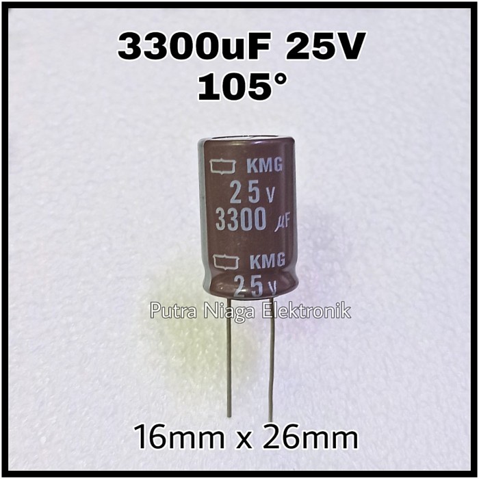 Jual Elco 3300uF 25V Kapasitor Electrolit Polar 0,33mF 0.33mF 25Volt ...