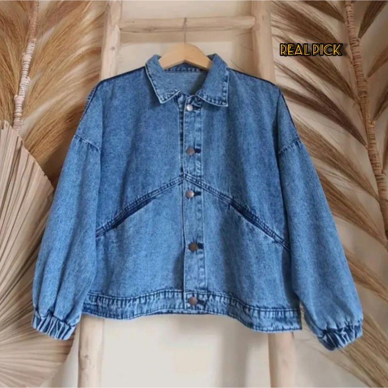 Jual OVERSIZE JACKET JEANS WANITA VINTAGE BLUE ACID JAKET DENIM ...