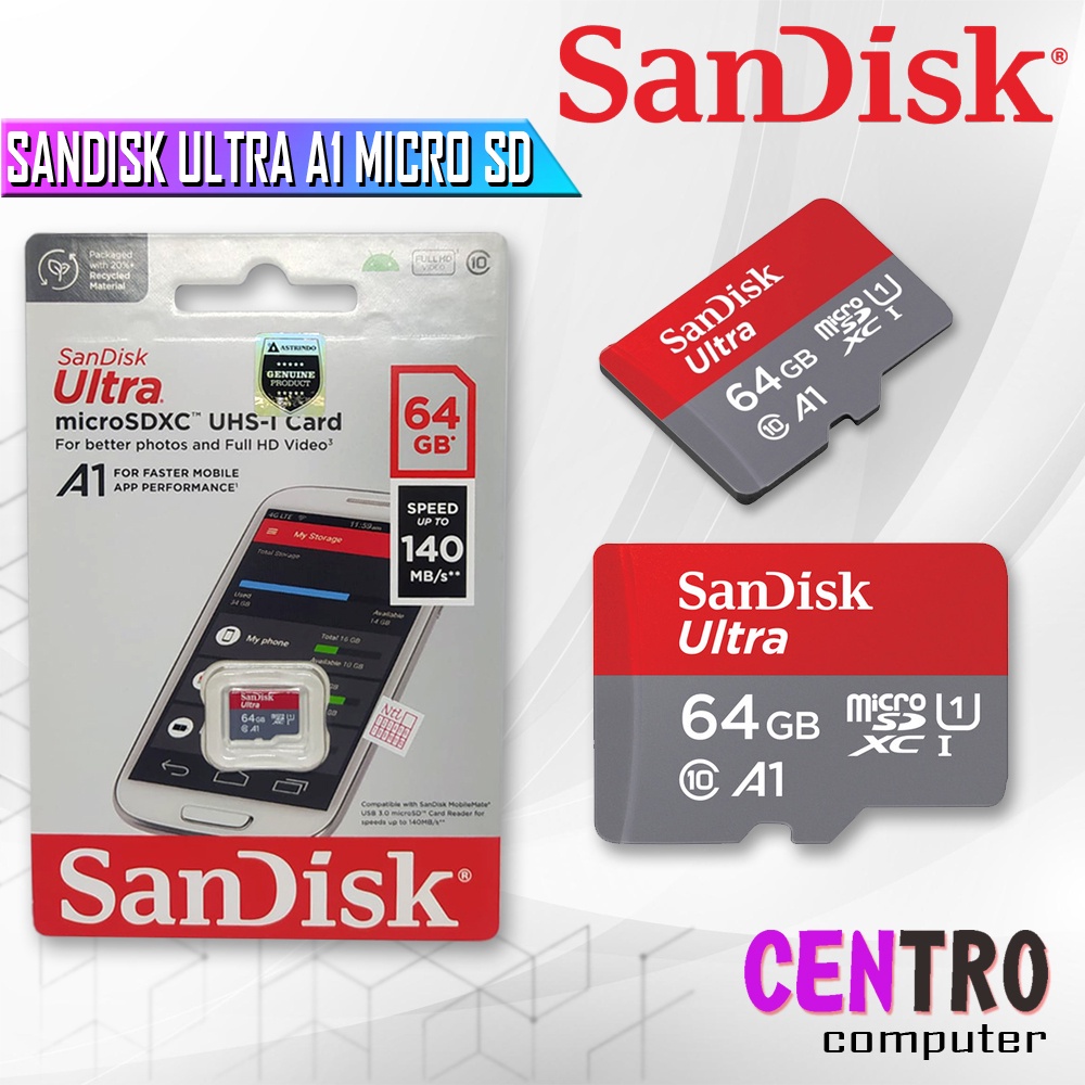 Jual SANDISK ULTRA A1 MICRO SD CARD 64GB 140Mbps | Shopee Indonesia