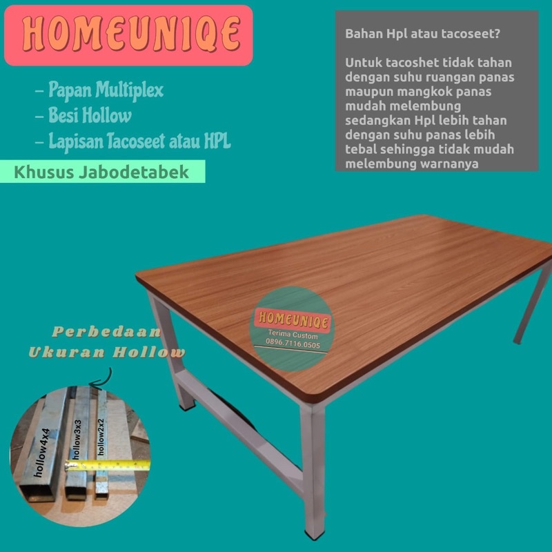 Jual HOMEUNIQE Meja Lesehan HPL 80x40x40 Meja laptop kantor Makan ...