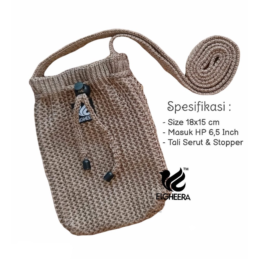 Jual Tas Rajut Serut Mini Polos /Sling bag mini / Tas Selempang Rajut ...