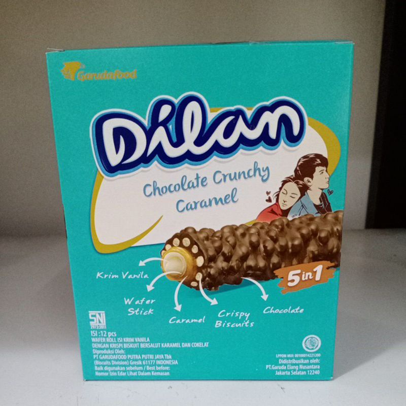 Jual DILAN WAFER CHOCOLATE CRUNCHY CARAMEL 1BOX ISI 12PCS | Shopee ...