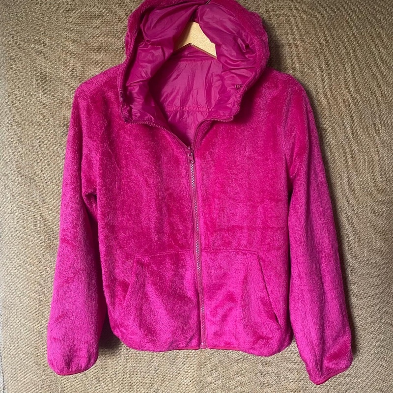 Jual Uniqlo Shocking Pink Reversible Jacket Woman | Shopee Indonesia