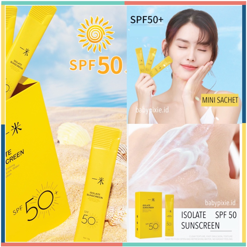 Jual SPF 50 PA+ Sun Block Sachet Sun Screen Wajah Tahan 12 Jam EM043 ...