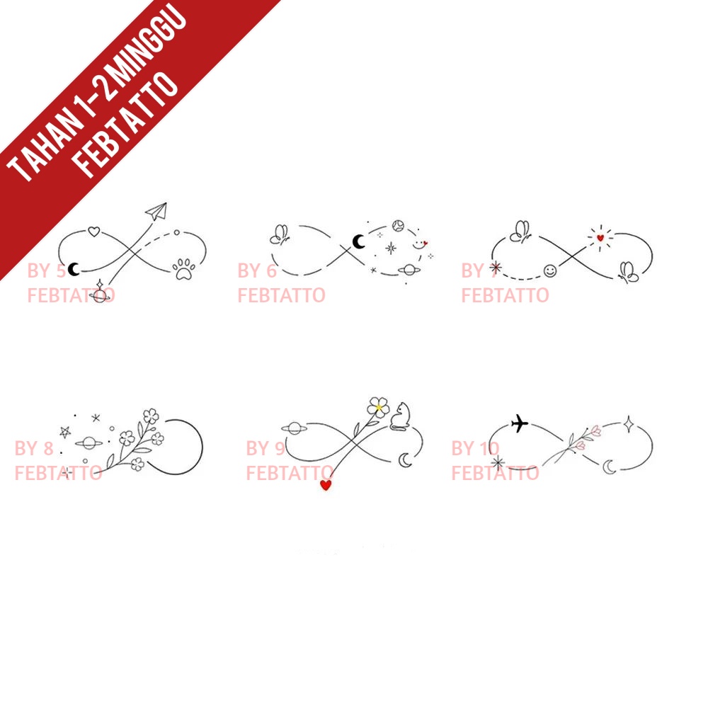 Jual Tato Basic Tahan 5-7 Hari Tato Temporer Tato infinity love mini ...