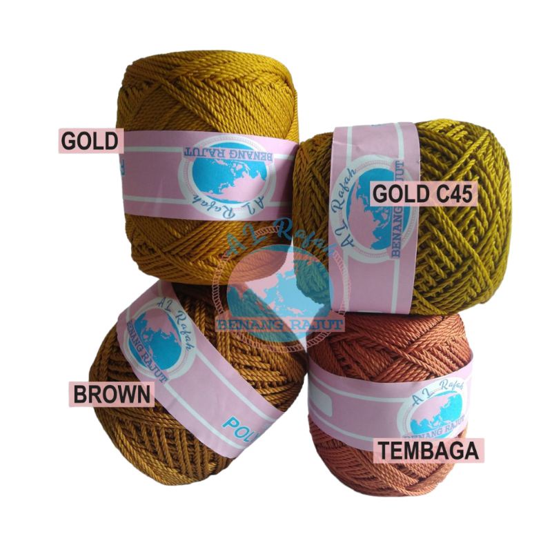 Jual BENANG RAJUT POLY KILAP SERI GOLD (PILIH WARNA) | Shopee Indonesia