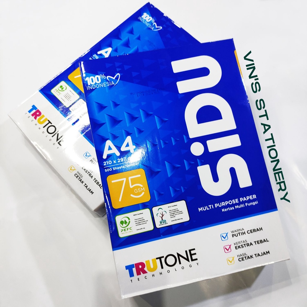 Jual ORIGINAL KERTAS HVS A4 75 gram SIDU (Sinar Dunia) | Shopee Indonesia