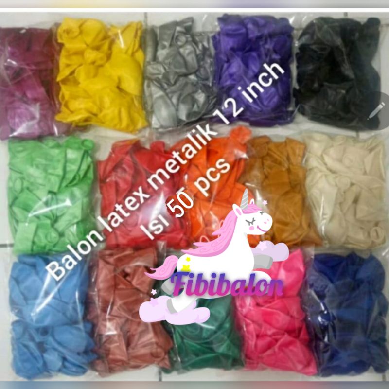 Jual Balon metalik 12 inch (isi 50pcs /per pack )/ balon ulang tahun ...