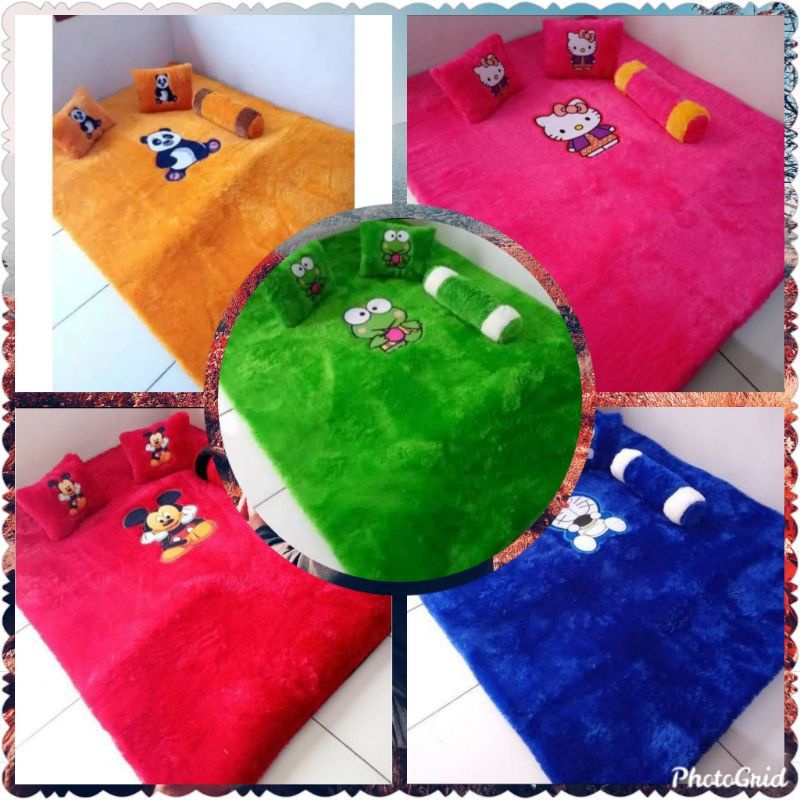 Jual Surpet Bulu Rasfur Karakter BONUS 2 Bantal dan 1 Guling / bayar ...