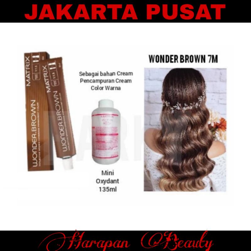 Jual Cat rambut matrix wonder brown WB 7M & Oxydant , pewarna rambut ...