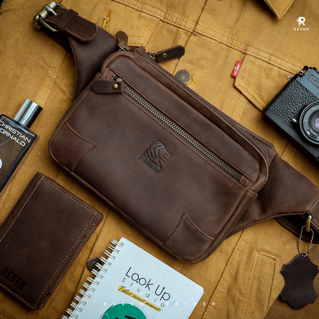 Jual Tas Selempang Kulit Pria Sling Bag Waistbag Cowok Tas Pinggang ...
