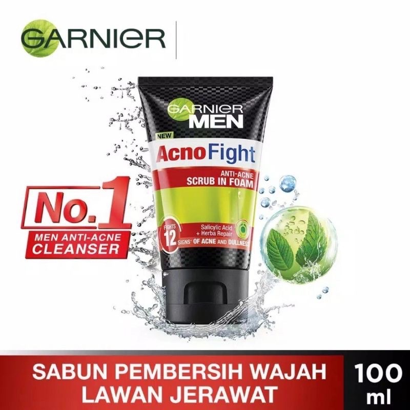 Jual GARNIER MEN Acno Fight 12 in 1 Facial Foam 100ml | Shopee Indonesia