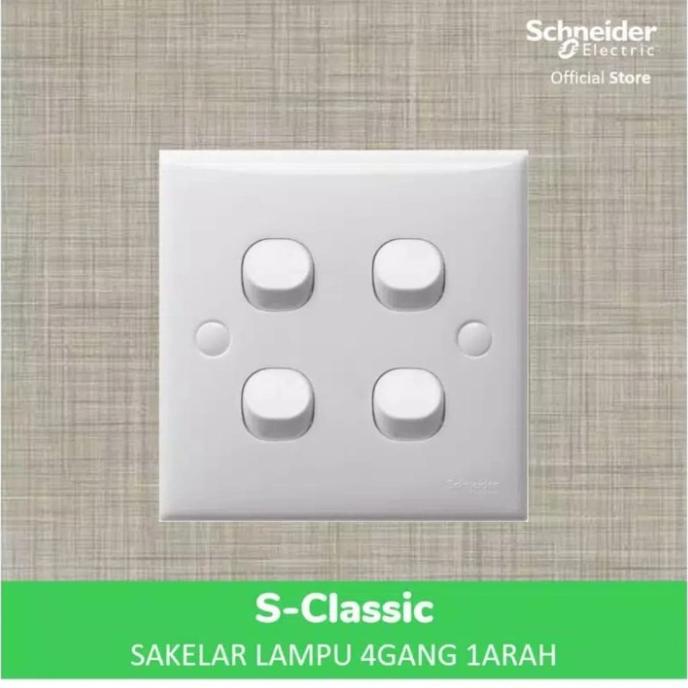 Jual Schneider Saklar / Switch Lampu 4 Gang 1 arah S-Classic Clipsal ...