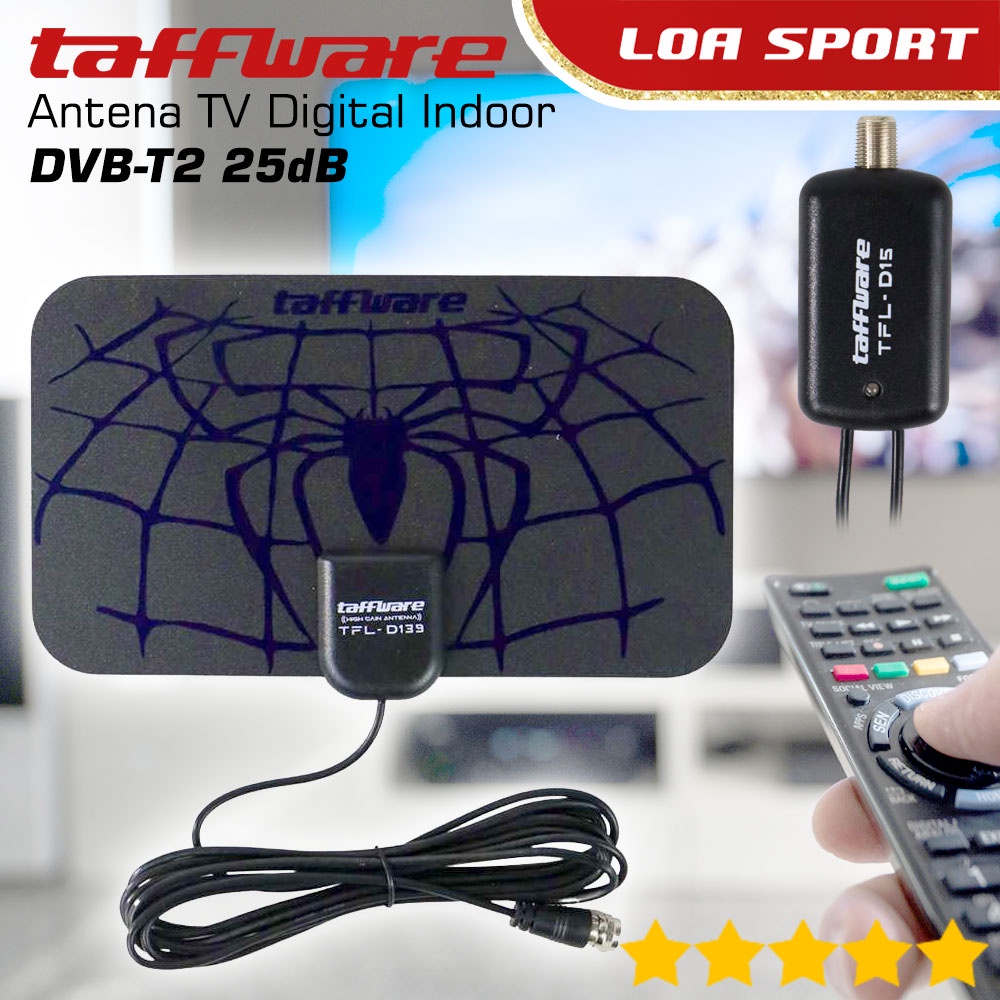 Jual Antena TV Digital Indoor STB DVB-T2 Spider Plus Booster Penguat ...